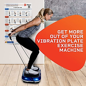 LifePro Whole Body Vibration Plate Workout Laminated Poster - Comprehensive Exercise Poster for Vibration Plate with Training Suggestions & Detailed Instructions Workout Chart