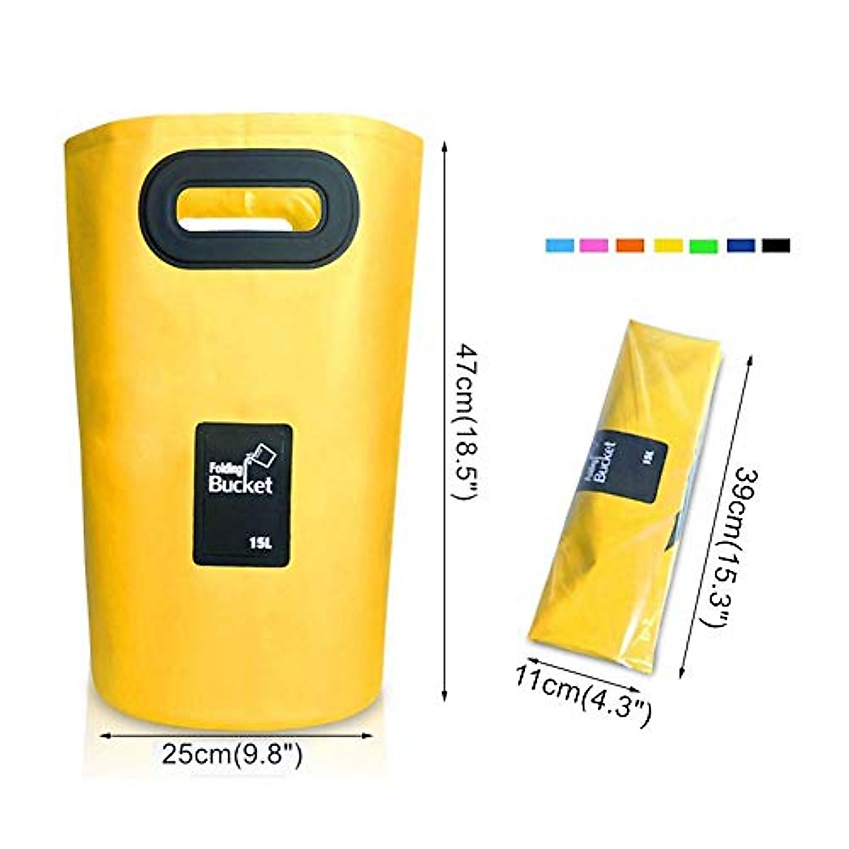 AINAAN Portable Folding Bucket- Great for Camping Traveling Hiking Fishing Boating Gardening（Yellow）