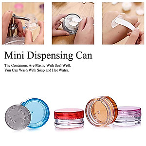 FULANDL 100Pcs 5G Sample Container, Empty Round Cosmetic Containers with Lid Plastic Container Pot Jars for Creams Nail Polish Lip Balm Lip Gloss Make-up Storage (10Color) (5G-100PCS)