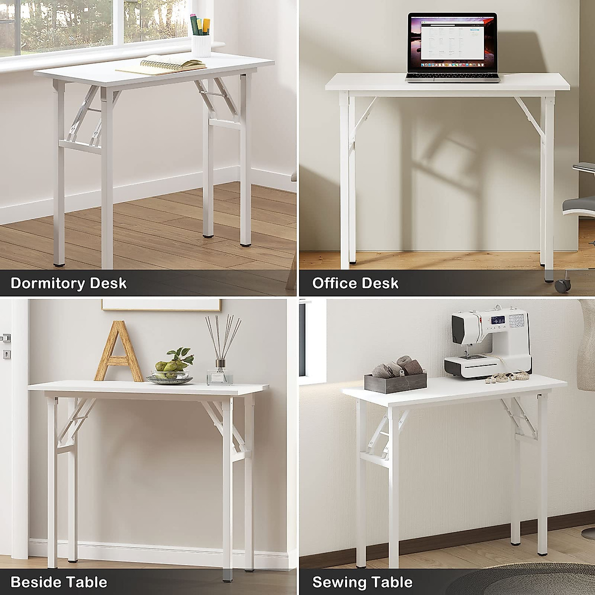 Need Small Desk 31 1/2" No Assembly Foldable Writing Table,Sturdy and Heavy Duty Folding Computer Desks for Small Space/Home Office/Dormitory AC5DW(80 * 40)
