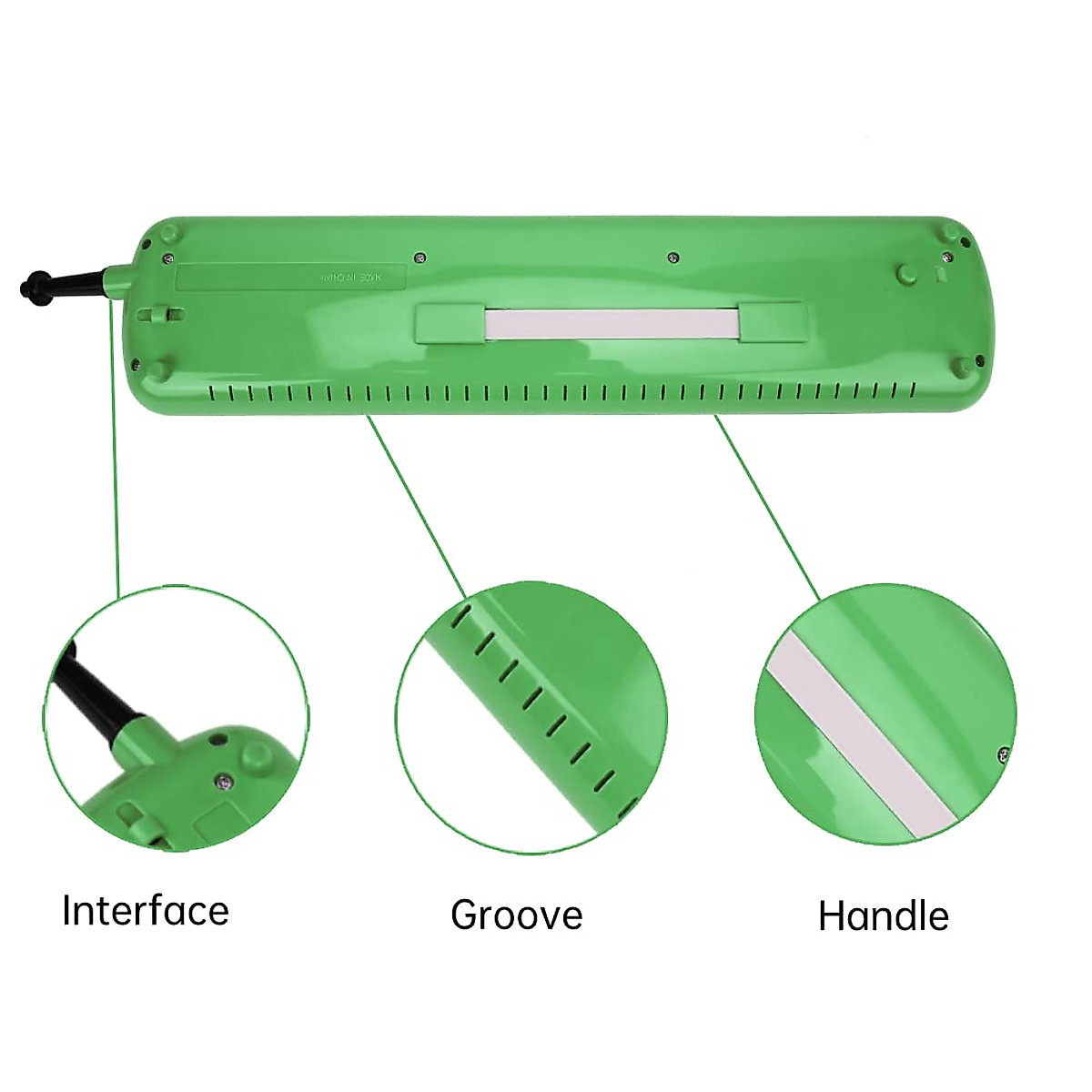37 Keys Melodica Air Piano Keyboard Pianica Wind Musical Instrument for Beginner Professional Training(green)