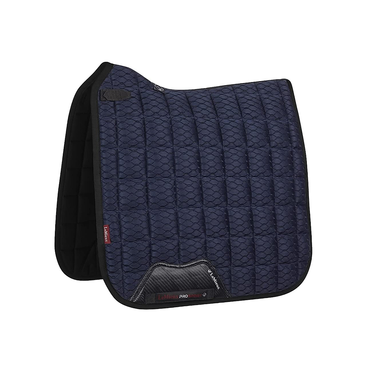 LeMieux Dressage Carbon Mesh Square Saddle Pad - English Saddle Pads for Horses - Equestrian Riding Equipment and Accessories (Navy - Large)