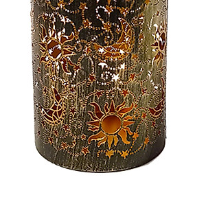 Ruiqas Solar Light Energy Saving Lamp Indoor Outdoor Hollow- Out Leaves Bucket Light Waterproof Lamp for Patio Garden Home Decoration