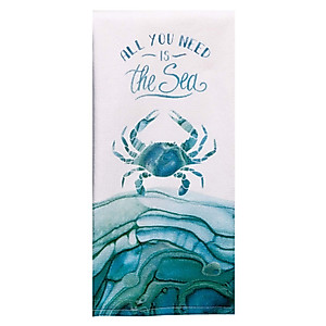 Kay Dee Designs Coastal Tranquility Sea Crab Dual Purpose Terry Kitchen Towel, Multi 26.00" x 16.00"