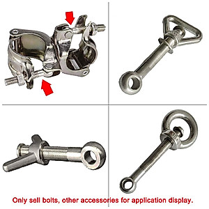 L-A M6 x 55mm Machinery Shoulder Swing Lifting Eye Bolt 304 Stainless Steel Metric Thread （8 PCS）