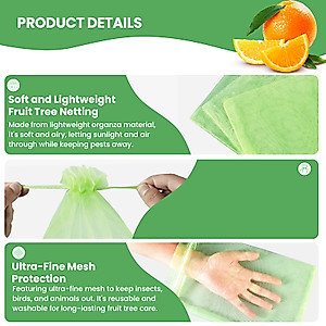 Ruolan Fruit Protection Bags For Fruit Trees120PCS,Mesh Bags To Protect Fruit On Trees,Grape Protection Bags,Grape Vine Mesh Netting,Reusable Fruit Bags (6X8 inch)