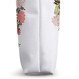 Personalized Name Melinda Floral Bridesmaid Shopping Tote Bag