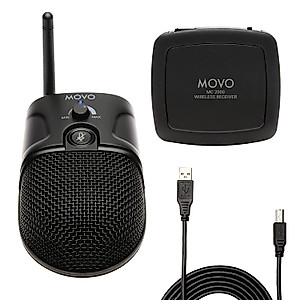 Movo MC2000 Wireless Conference Microphone System - USB Wireless Microphone for Computer - Conference Call Microphone for Zoom Meetings - Zoom Microphone for Video Meeting on Mac or PC Setup