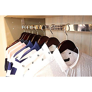 TOPIA HANGER Wooden Hangers, Luxury Suit Hangers for Closet, Cherry Wood Hangers with Extra Thick Hook and Non Slip Pants Bar, Heavy Duty Coat Hangers with Notches for Shirts 16 Pack -CT01M