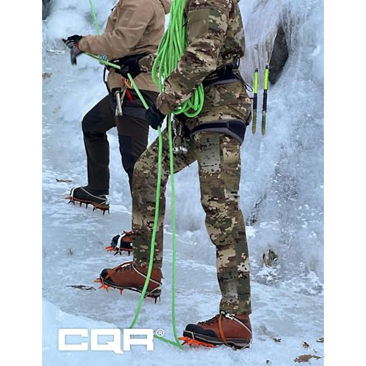 CQR Men's Winter Waterproof Tactical Pants, Softshell Fleece Lined Snow Ski Cargo Pants, Thermal Outdoor Hiking Work Pants, Recon Utility Camo, 32W x 30L