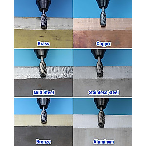 Mars-Rock Carbide Burr Set Compatible with Dremel Milwaukee 1/8" Shank 10PCS w/Wood Base Die Grinder Rotary Tool Rasp Bits Accessories Attachments Metal Wood Stone Plastic Carving Cutting Grinding