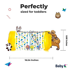 BABY K Inflatable Baby Roller Toy (Yellow) - Tummy Time Toys for Babies 0-6 Months - Baby Crawling Toys for Babies 6-12 Months- Early Development Crawling Fitness Baby Toys - Baby Exercise Toys