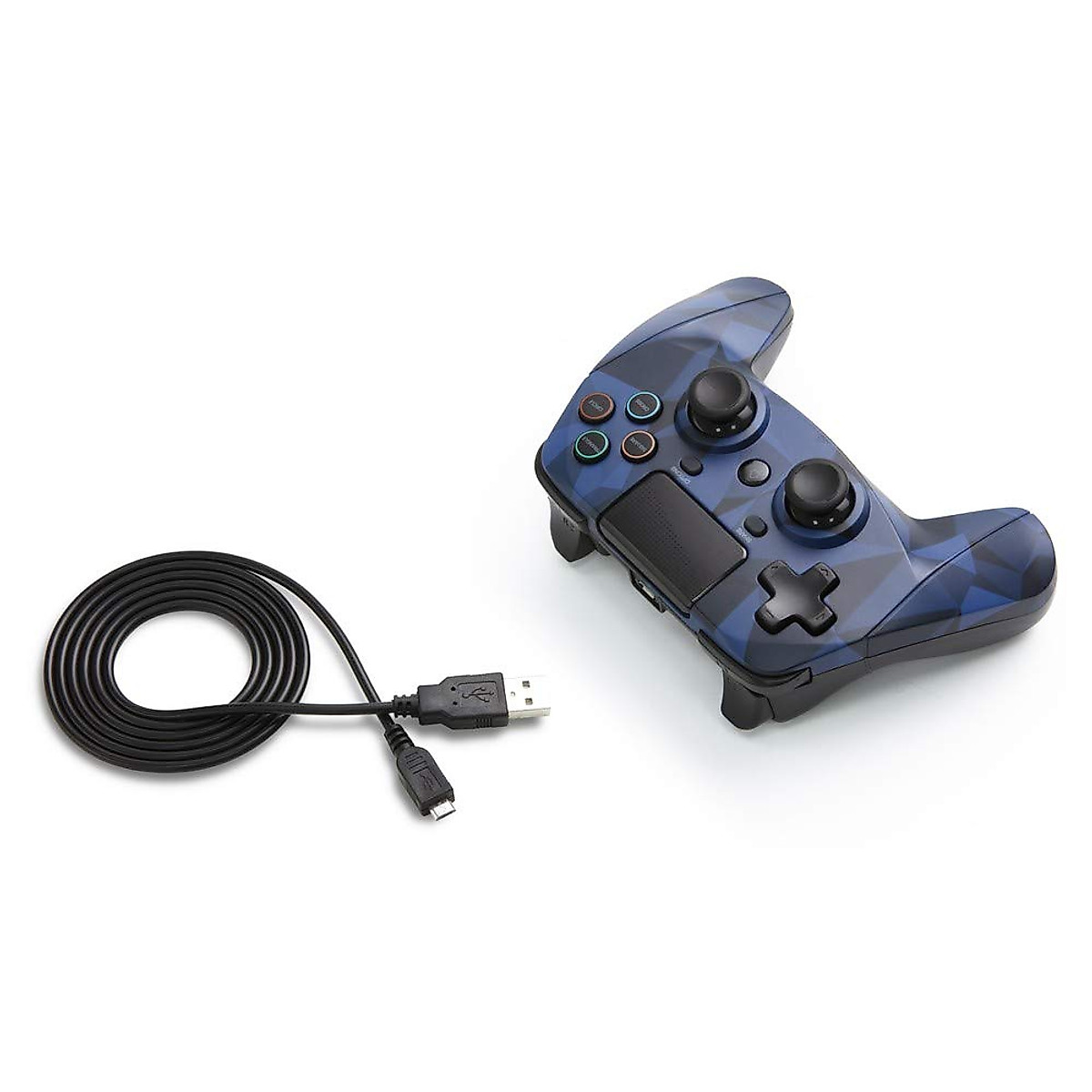 Snakebyte Wireless Gamepad Controller for PlayStation PS4 – Lag-Free – 3.5 Audio Jack – Motion Sensors – Dual Vibration – 6 Axis – Ergonomic Design – Programmable Functions - Blue Camo
