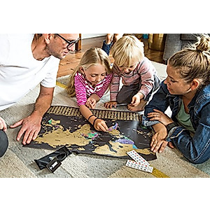 Scratch Off World Map Poster – Deluxe Travel Map, Scratch Off Map of The World with US States and Country Flags, Tracks Where You Have Been, Full Accessories Set, Gift for Travelers, by Earthabitats