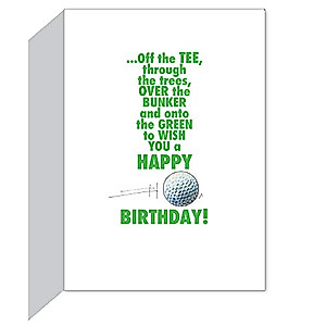 Play Strong Golf Birthday Card 1-Pack (5x7) Power Player Illustrated Sports Birthday Cards Greeting Cards- Awesome for Golfers, Coaches and Fans Birthdays, Gifts and Parties!