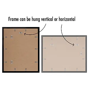 Americanflat 16x20 Picture Frame with Polished Plexiglass - Set of 5 - Use as 11x14 Frame with Mat or 16x20 Frame Without Mat - Galleria Collection - Gallery Wall Frame Set for Wall Display - Black