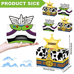 AHIONB Toy Inspired Story Party Favor Treat Boxes, 12 Pcs Present Boxes Paper Gift Boxes, for Theme Birthday Baby Shower Party Supplies Decoration