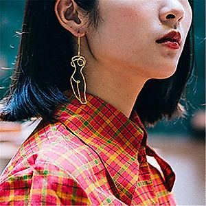 3 Pairs Cute boob earrings Abstract gold female Body Earrings Picasso women shape earrings wire face earrings-3 pairs