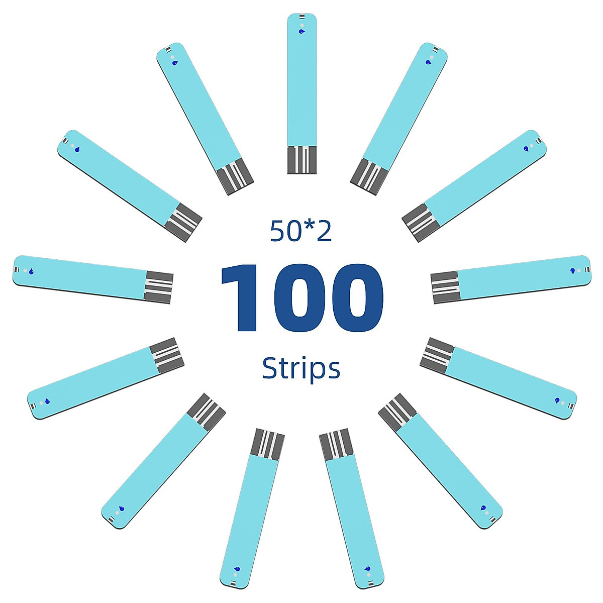 Metene TD-4116 Blood Glucose Test Strips, 100 Count Blood Sugar Test Strips for Diabetes, Use with metene TD-4116 Blood Glucose Monitoring System Only