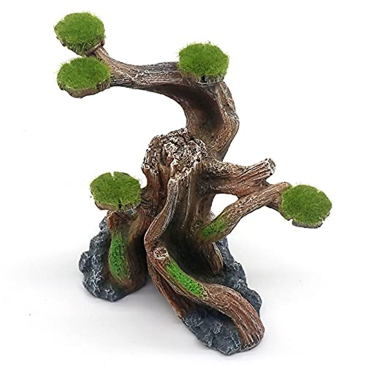 relaqcc Reptile Decor Aquarium Decorations Artificial Moss Resin Fish Tank Rocks Simulation Hollow Tree Leopard Gecko Trunk Accessories Aquarium View(Small3085)