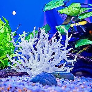 BLLREMIPSUR 2 PCS Aquarium Coral Ornament, Blue Pink Coral Reef Decor, Artificial Plants Fish Tank Decorations