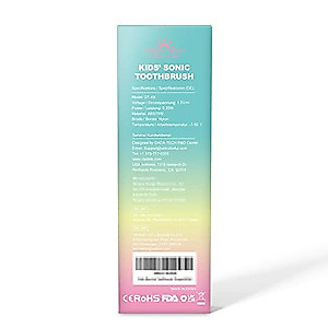 Kids Electric Toothbrush Toddler Toothbrush Age 2-4-8-12 Girls Electric Toothbrush with Timer Rainbow LED Light Up Vibrating Toothbrush Battery Operated Childrens Sonic Tooth Brush (Pink Giraffe)