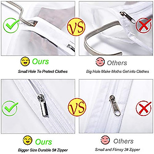 Hanging Garment Bag 24''X40'' White Lightweight Clear Full Zipper Suit Bags (Set of 6) PEVA Breathable Garment Cover for Suit Closet Clothes Storage
