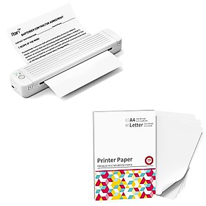 Itari P831 Portable Printers Wireless for Travel, Bluetooth Thermal Transfer Printer, Compact Inkless Printer with 200 Sheets 8.5x11 US Letter Copy Paper…
