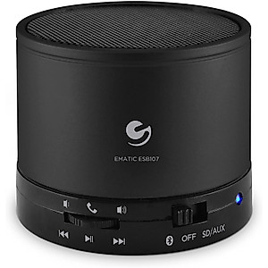 Ematic Bluetooth Wireless Speaker & Speakerphone for iPhone, iPad, iPod, Android devices, & Laptops, Blue