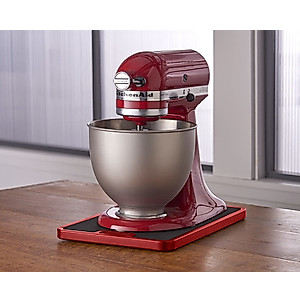 Nifty Small & Medium Appliance Rolling Tray - Red, Home Kitchen Counter Organizer, Integrated Rolling System, Non-Slip Pad Top for Coffee Maker, Stand Mixer, Blender, Toaster