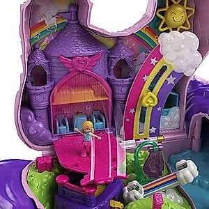 Polly Pocket Micro, Unicorn Party Playset, Pink Unicorn Toy with Purple Hair, 25 Toy Surprises Inside, Toys for Ages 4 and Up, One Playset, GVL88