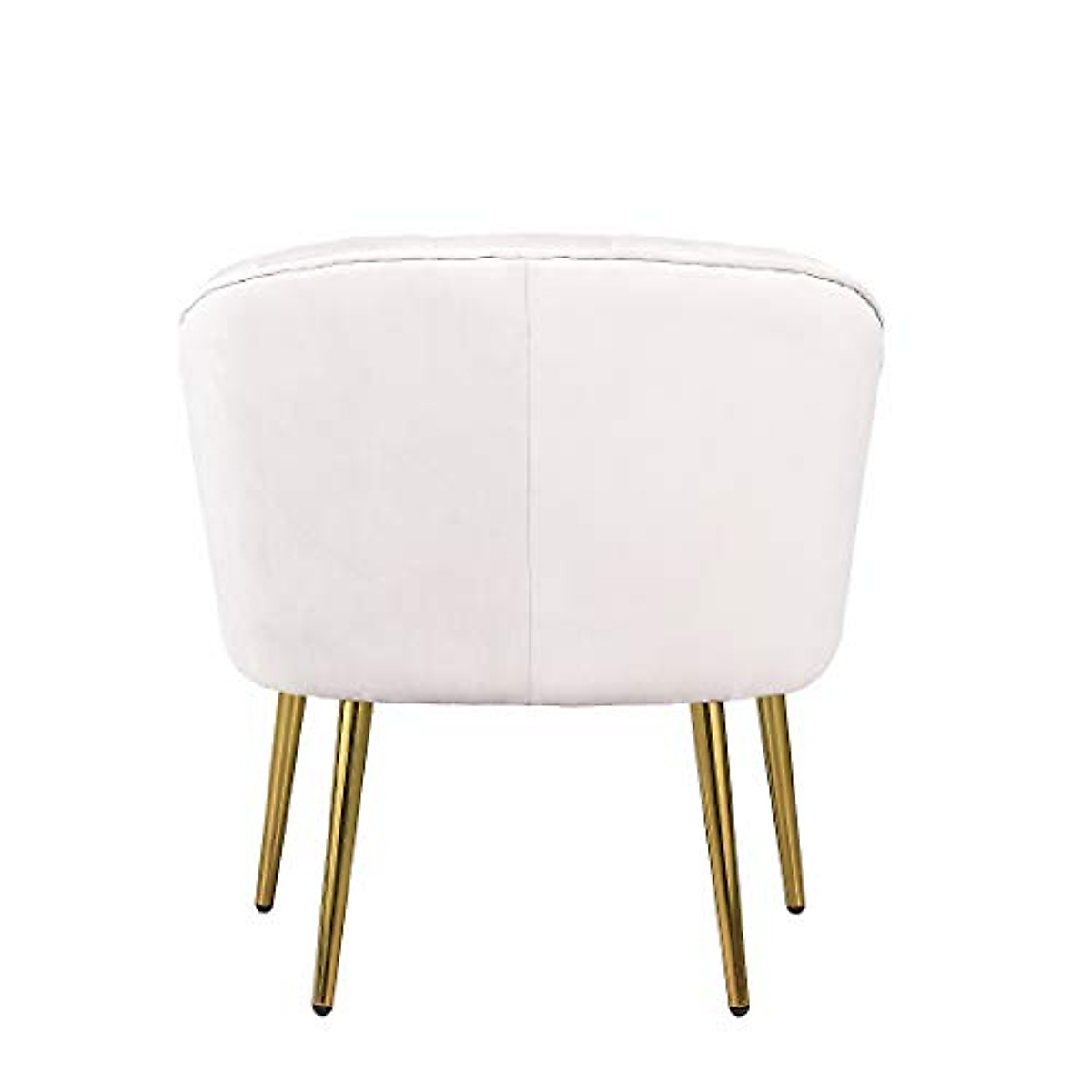 Morden Fort Velvet Barrel Club Chair Accent Armchair with Golden Legs for Living Room Bedroom Home Office Conner, White