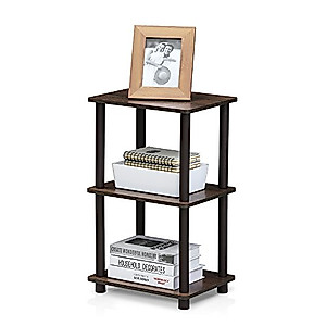 FURINNO Turn-N-Tube 2 Space Shelf, Walnut/Brown