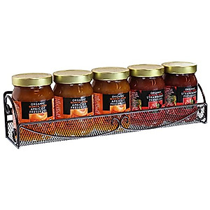 Deco Brothers 2 Pack Wall Mount Single Tier Mesh Spice Rack, Bronze