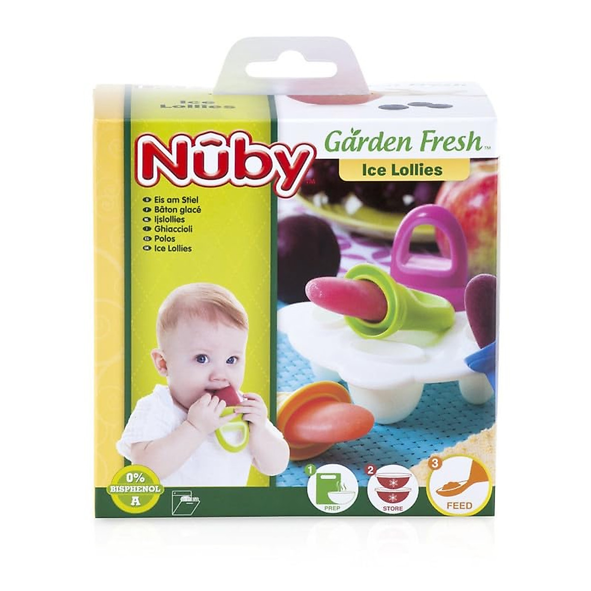 Nuby Garden Fresh Fruitsicle Frozen Pop Tray, Pack of 2