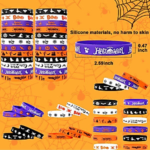 Garma 48Pcs Halloween Slap Bracelets Rubber Wristbands for Halloween Party favors, Kids Girls Boys Toddlers Halloween Gifts