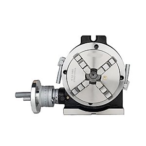 KACOME CNC Part Vertical/Horizontal Dual-Purpose Indexing Disc Rotary Table Dividing Head +3/4 Jaws Chuck 80/100/125mm 160mm 200mm(4 Jaws 125mm Chuck)