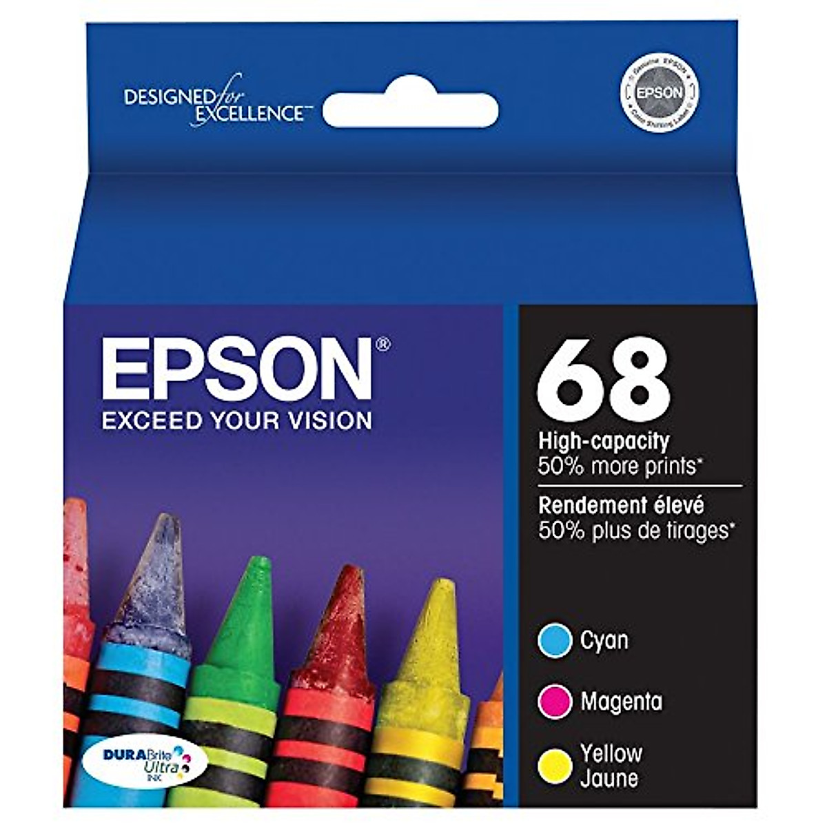 EPSON T068 DURABrite Ultra Ink Standard Capacity Color Combo Pack (T068520-S) for select Epson Stylus and WorkForce Printers