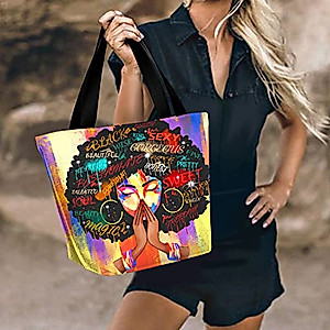 LMSM Tote Bag For Women Black Girl Handbags Shoulder Bags, Top Handle Satchel Bags For Work Travel Shopping With Zipper