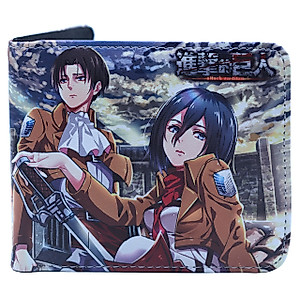 Amatensu Anime Characters Eren Jaeger wallet Mikasa Ackerman wallet Levi Ackerman wallet F