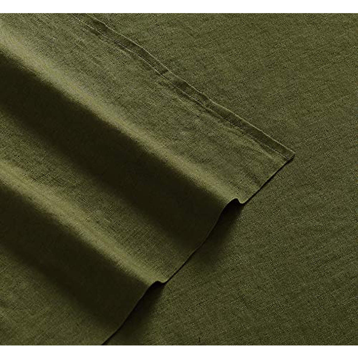 Brooklyn Loom Flax Linen Sheet Set, King, Olive Green