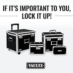 Vaultz Medicine Lock Box w/ Combination Lock - 5 x 7 x 5" Cabinet Safe, Black