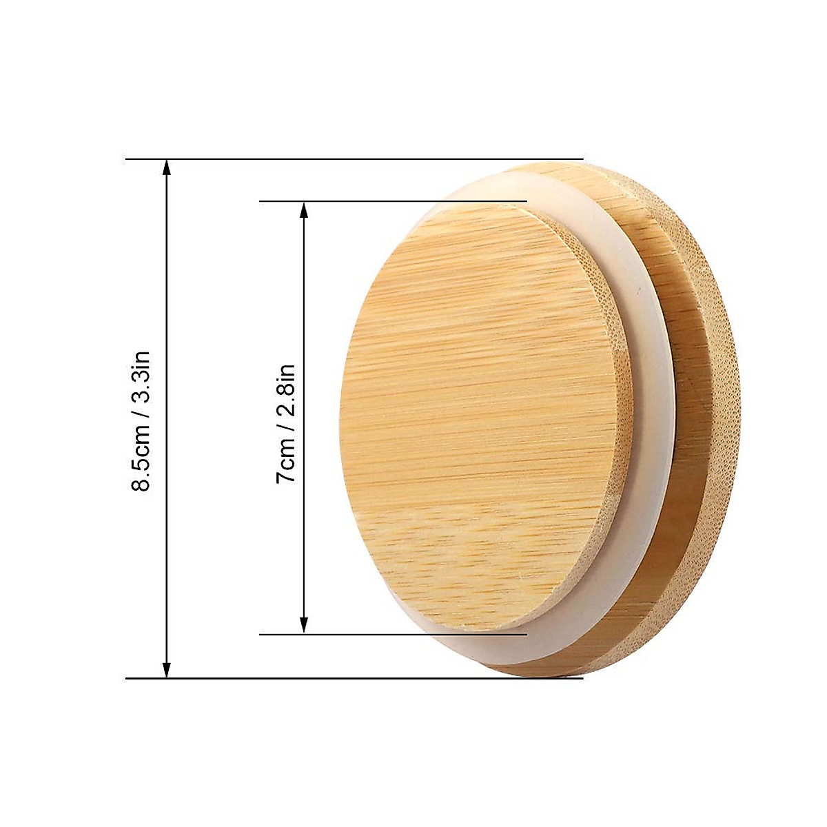 Picowe 6 Pack Bamboo Lids for Wide Mouth Mason Jar Storage Canning Jar Lids Ball Jars(Jars not included)