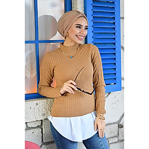 Turbans With Band For Women|Hair Wraps|Hijab Undercap-Instant Hijab-Hijab Cap (Caramel)