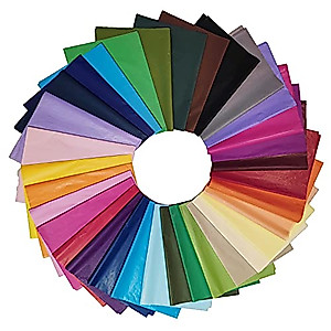 106 Sheets Tissue Gift Wrapping Paper, 33 Assorted Colors Tissue Paper Bulk for Art DIY Craft, Packaging, Paper Pom Pom (20" X 14"）