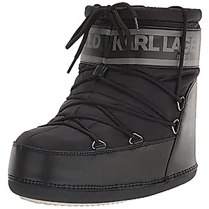 Karl Lagerfeld Paris Women's Pavan Winter Bootie Ankle Boot, Black, 6