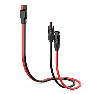 BougeRV 2.2Feet 10AWG Solar Connector to ADS Adapter, Compatible with ADS PowerPole Port, Solar Panel Conversion Adapter Cable for Portable Solar Power Station, RV