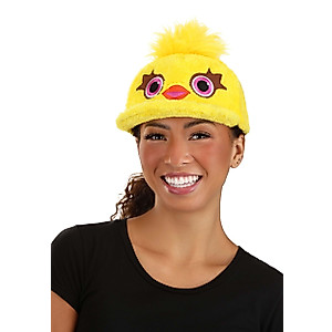 elope Disney Ducky Toy Story Fuzzy Cap - Faux Fur with Embroidered Features - One Size Fits Most - Yellow