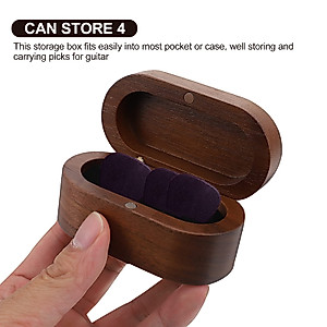 Guitar Display Case Guitar Pick Box Storage Wooden Guitar Picks Case Guitar Picks Holder Organizer Small Item Organizer for Bass Mandolin Banjo Ukulele Coffee Guitar Pick Case