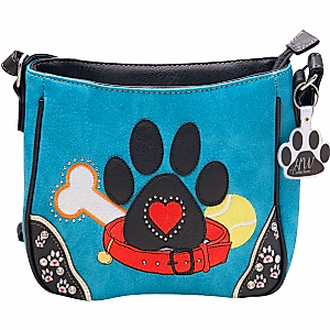 HW Collection Dog Paw Print Handbag Small Crossbody Bag Shoulder Purse Women Western Style (Turquoise)